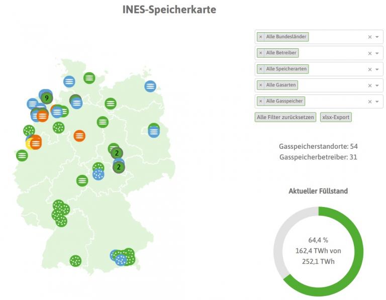 INES präsentiert Karte für Gas- und Wasserstoffspeicher - Initiative ...